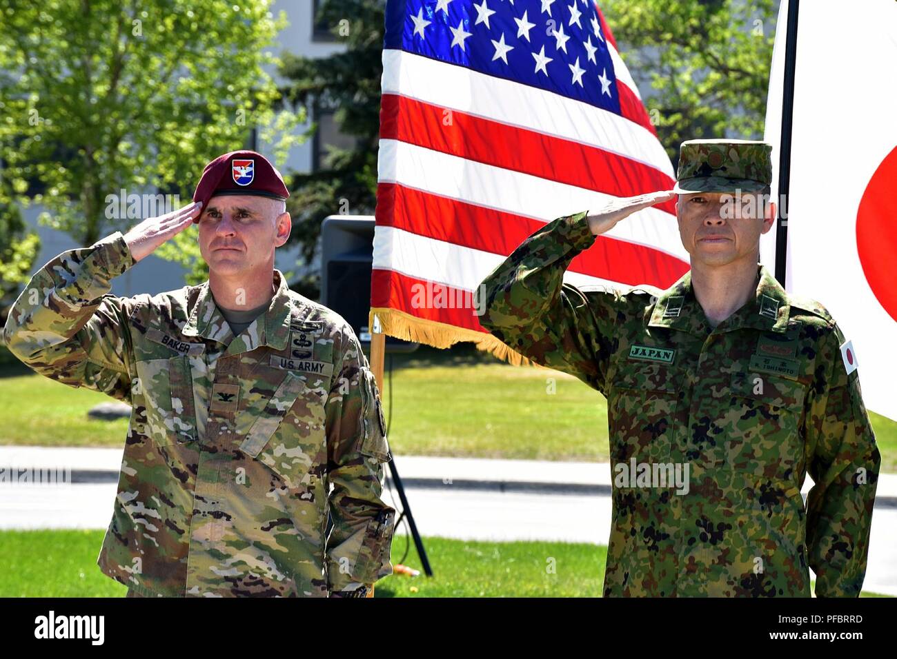 U.S. Army Col. Clint Baker and Japanese Ground Self-Defense Force Lt ...