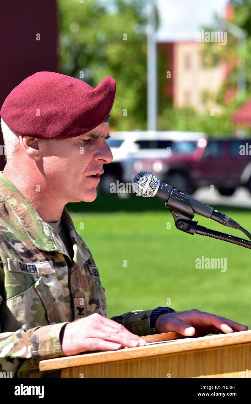 U.S. Army Col. Clint Baker speaks during opening ceremonies for ...