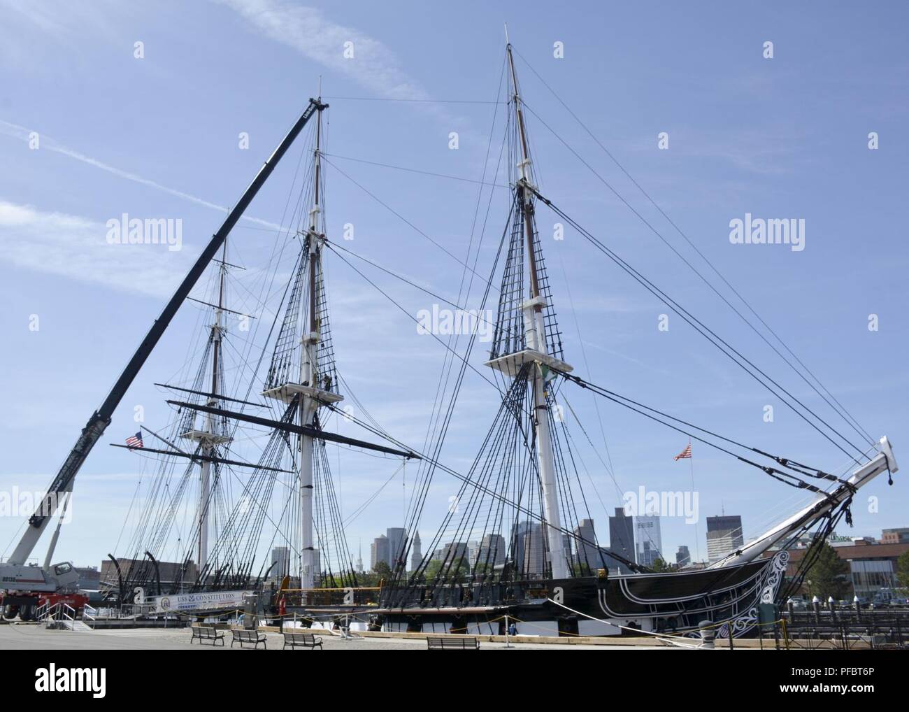 BOSTON (May 31, 2018) Ship’s riggers assigned to Naval History and ...