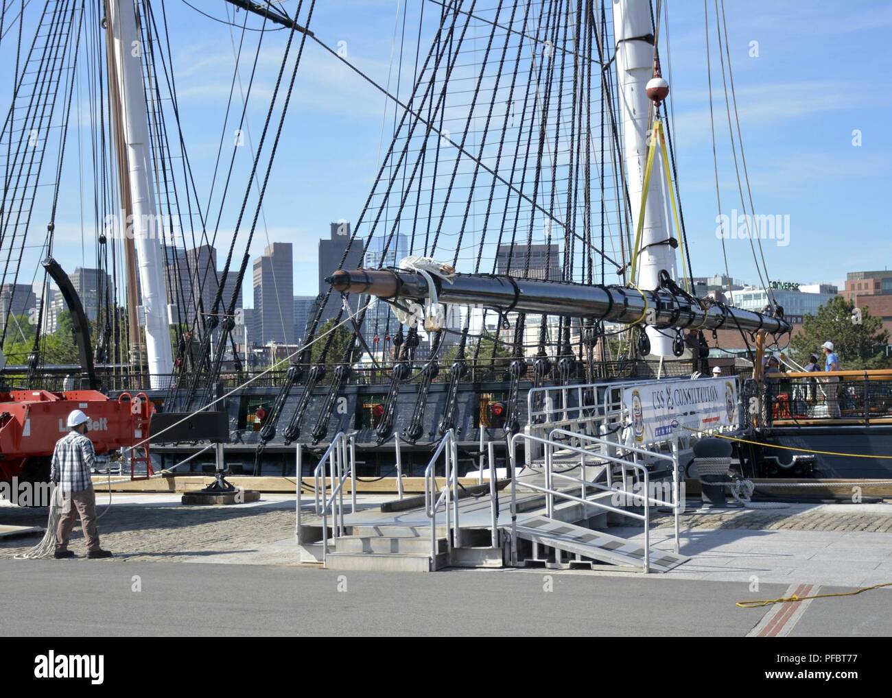 BOSTON (May 31, 2018) Ship’s riggers assigned to Naval History and ...