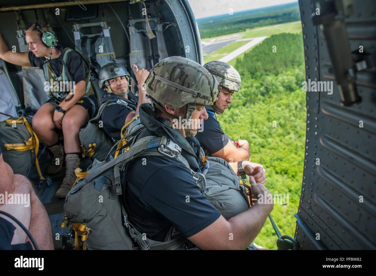 Soldiers from the 6th Ranger Training Battalion, at Camp Rudder ...