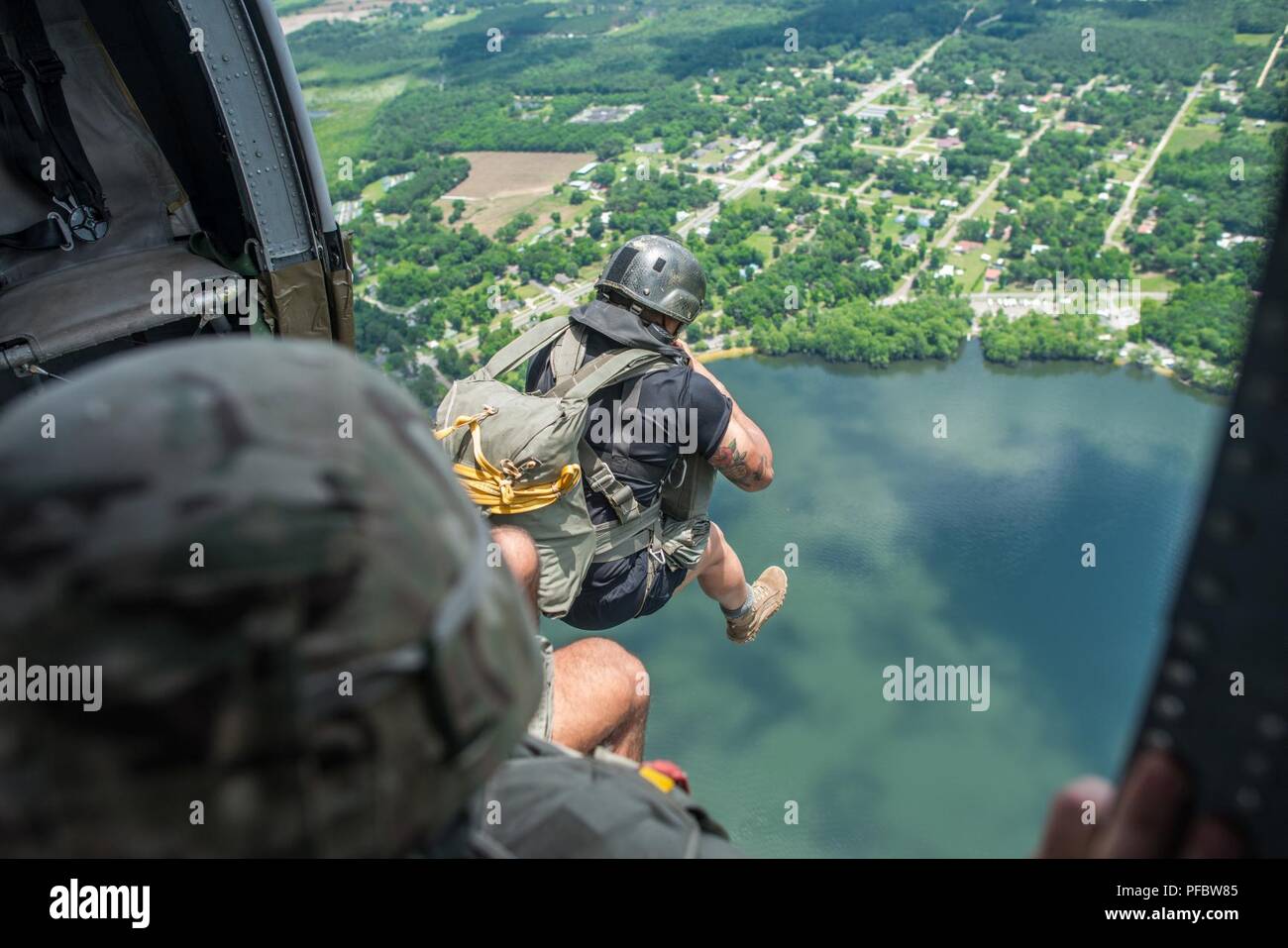 Soldiers from the 6th Ranger Training Battalion, at Camp Rudder ...