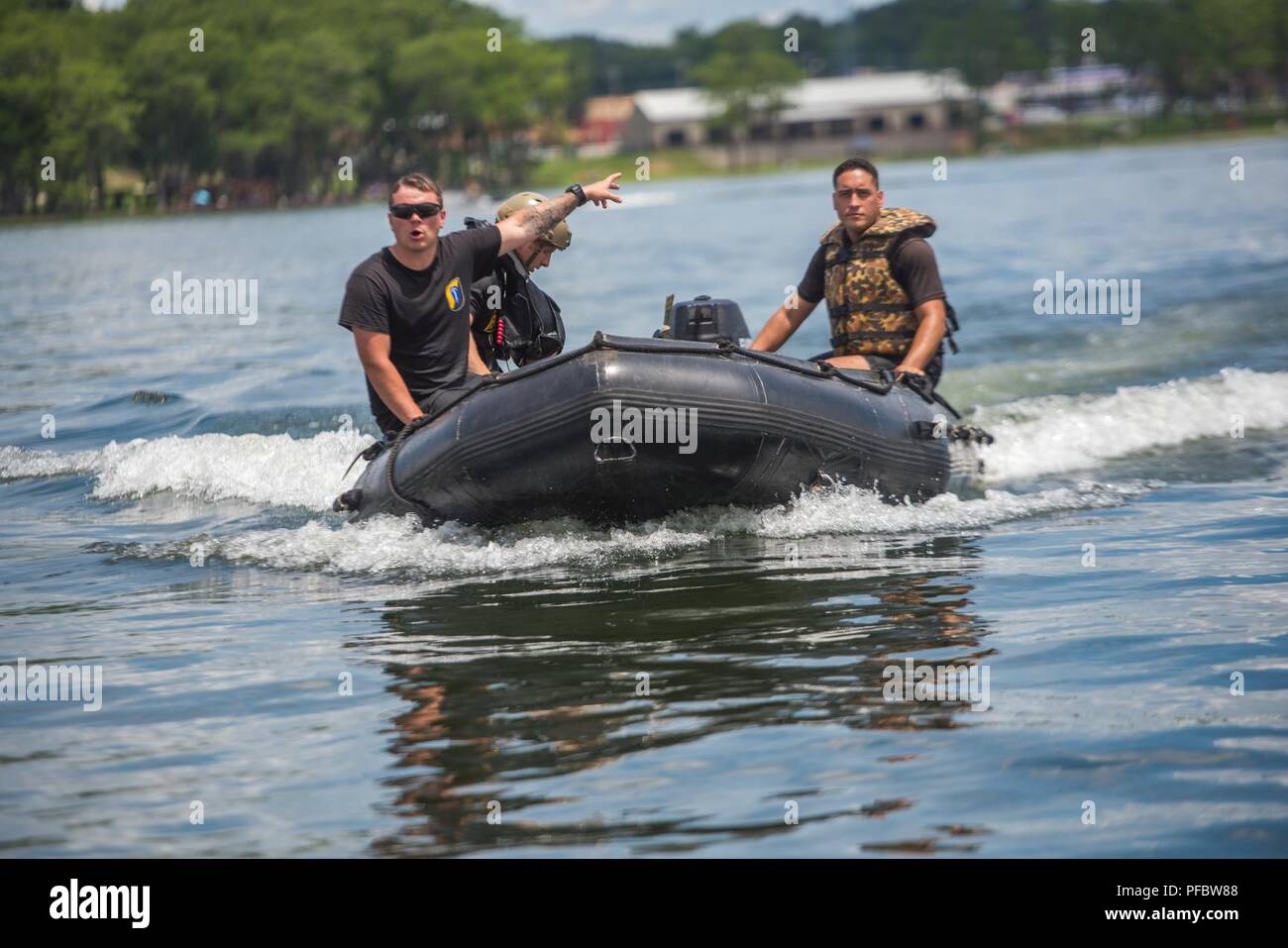 Soldiers from the 6th Ranger Training Battalion, at Camp Rudder ...