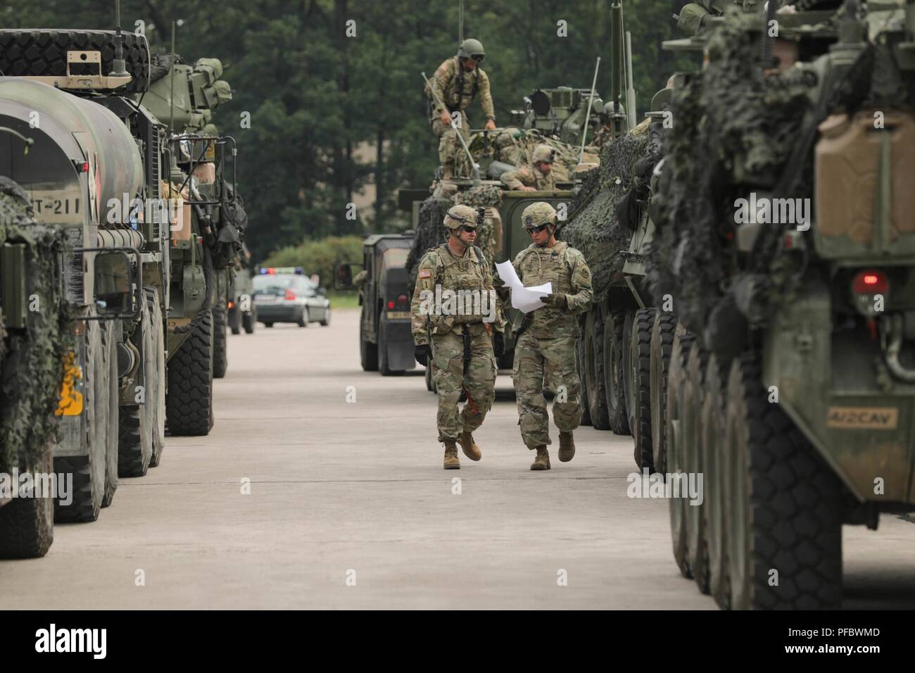 Convoy leaders for the 4th Squadron, 2d Cavalry Regiment ensure order ...