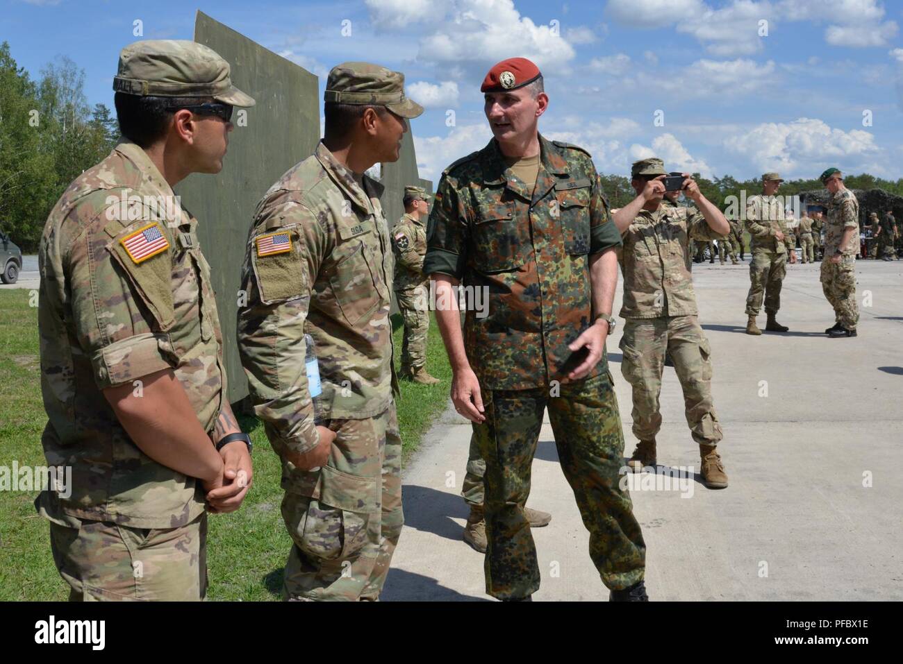 German Brig. Gen. Jörg See, right, Commander of 12th Panzer Brigade ...