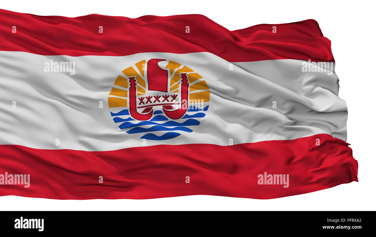 French Polynesia City Flag, France, Isolated On White Background Stock ...