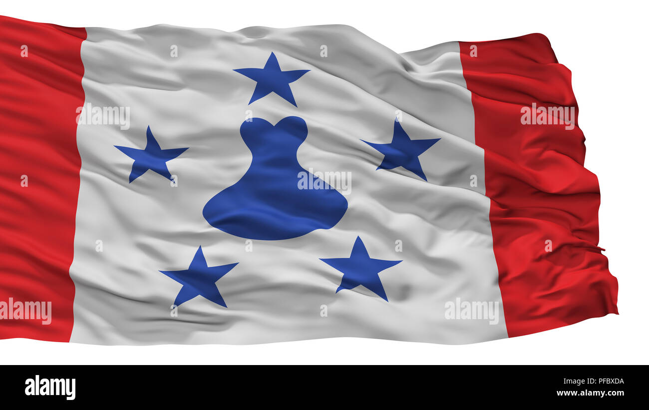 Austral Islands City Flag, French Polynesia, Isolated On White ...