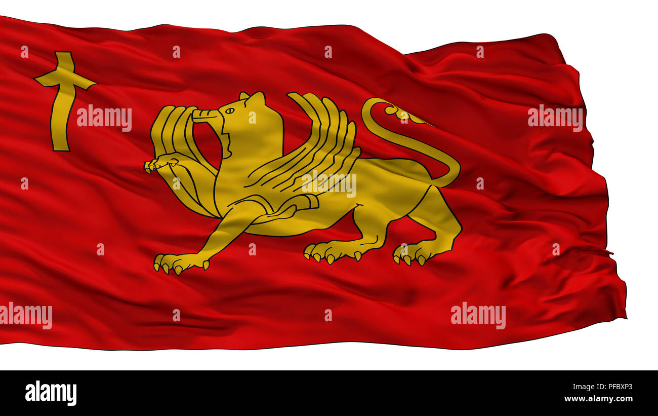 Kaspi Municipality City Flag, Georgia, Isolated On White Background ...