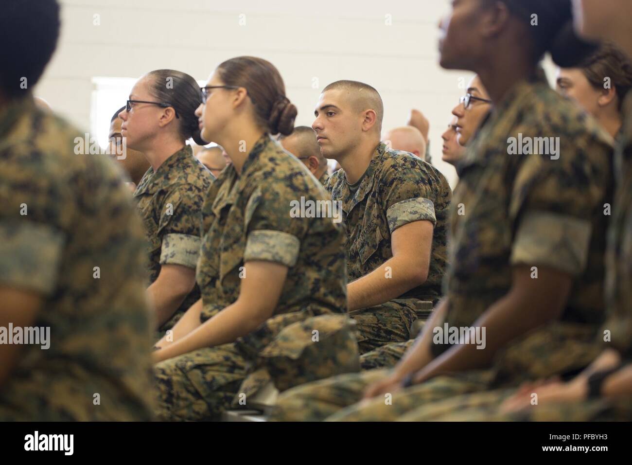 U.S. Marine Corps Recruits with Delta Company, 2nd Recruit Training ...
