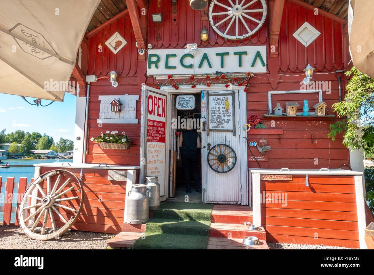 Café Regatta Helsinki a quirky little waterfront café restaurant Stock ...