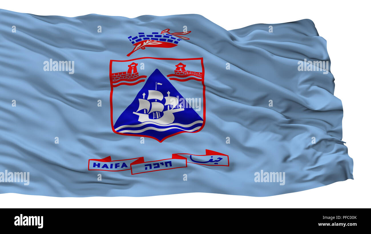 Haifa City Flag, Israel, Isolated On White Background Stock Photo - Alamy