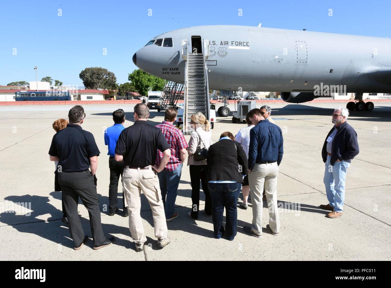 A group of 60th Operations Group honorary commanders gather on the ...