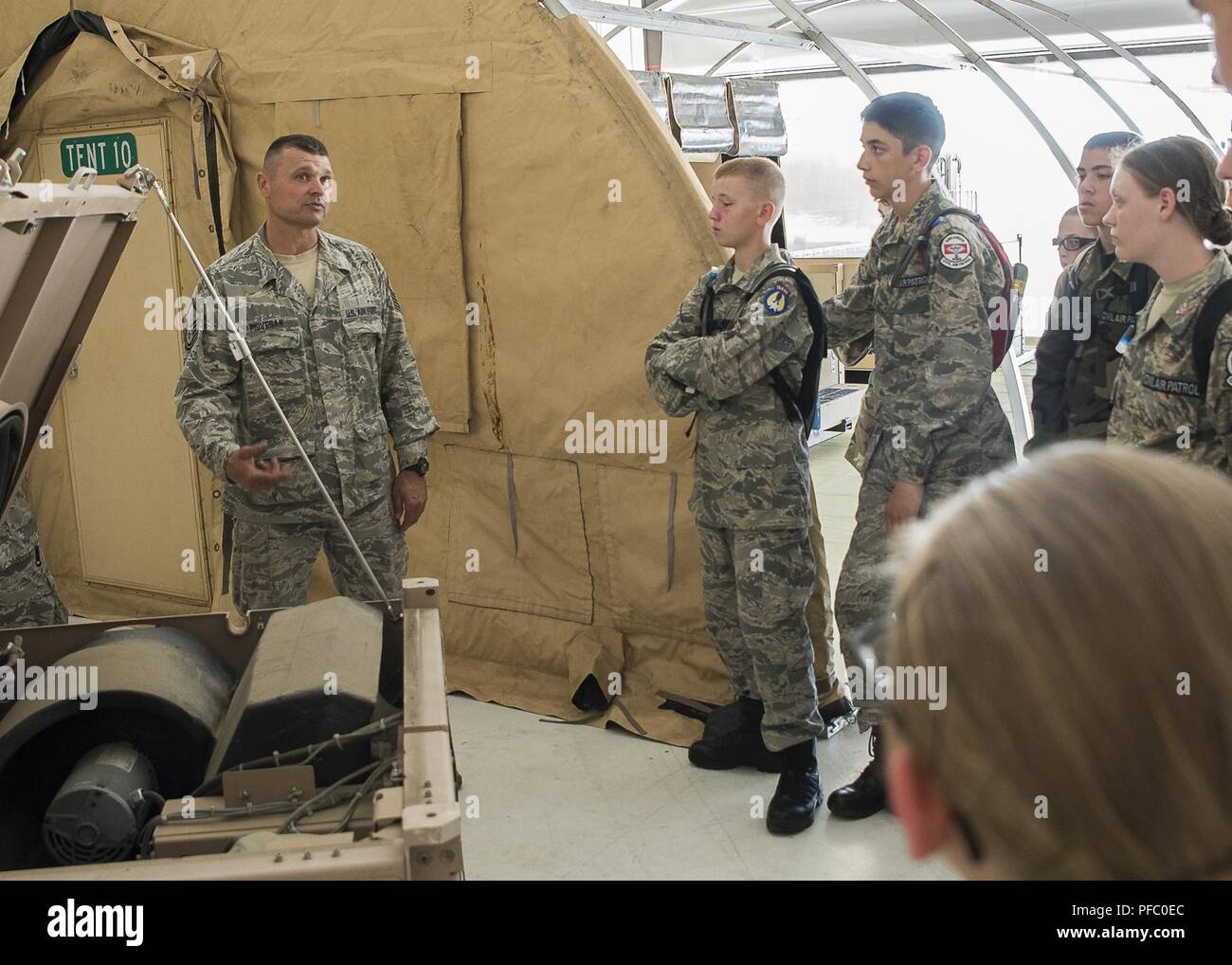 Master Sgt. Ronnie J. Piovesan, HVAC supervisor, demonstrates the 188th ...