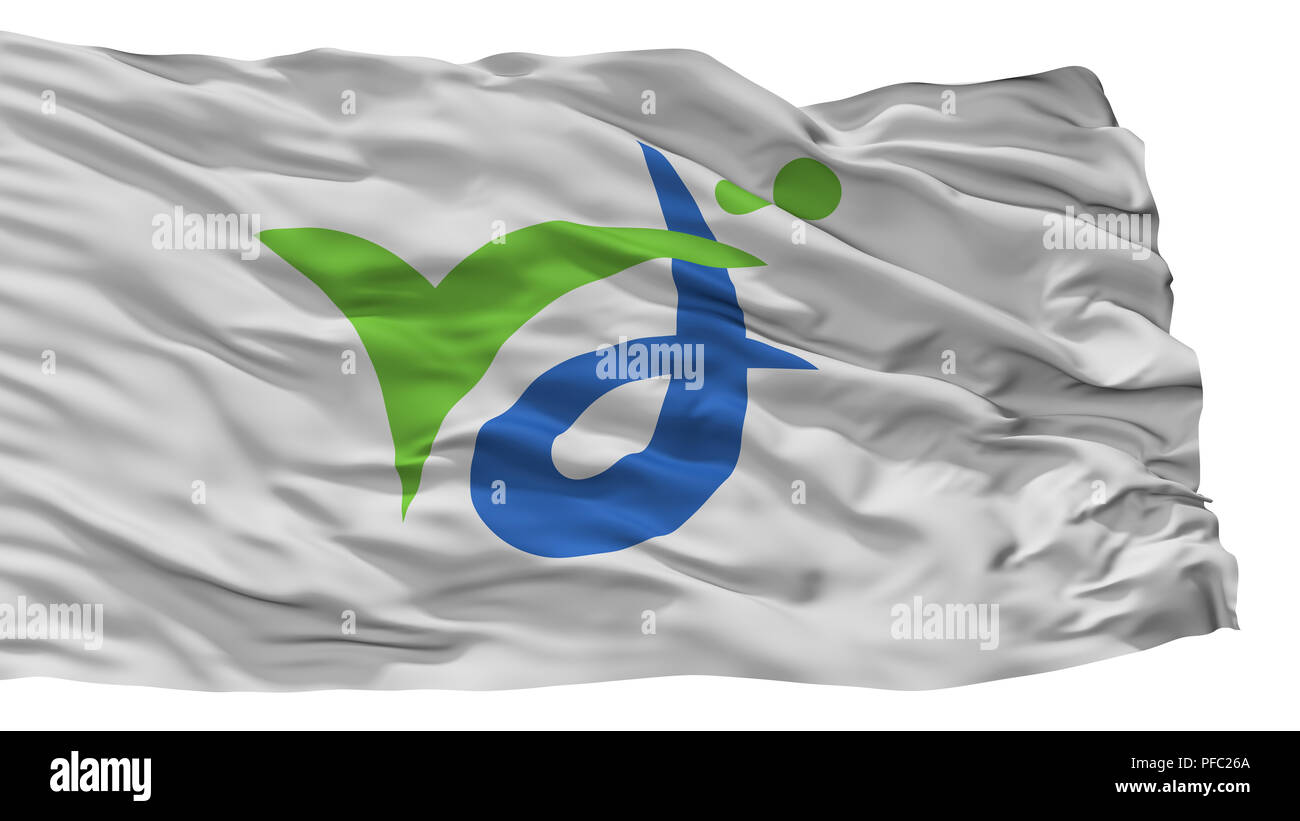 Bando City Flag, Japan, Ibaraki Prefecture, Isolated On White ...