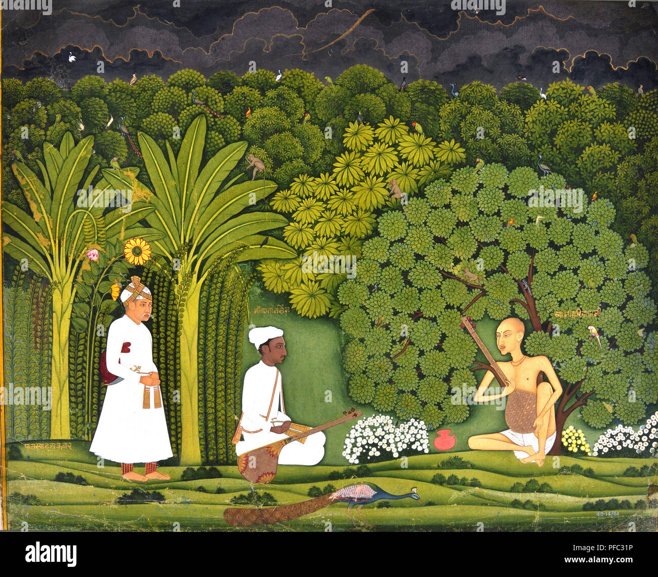 Swami Haridasa with Tansen and Akbar at Vrindavana Stock Photo - Alamy