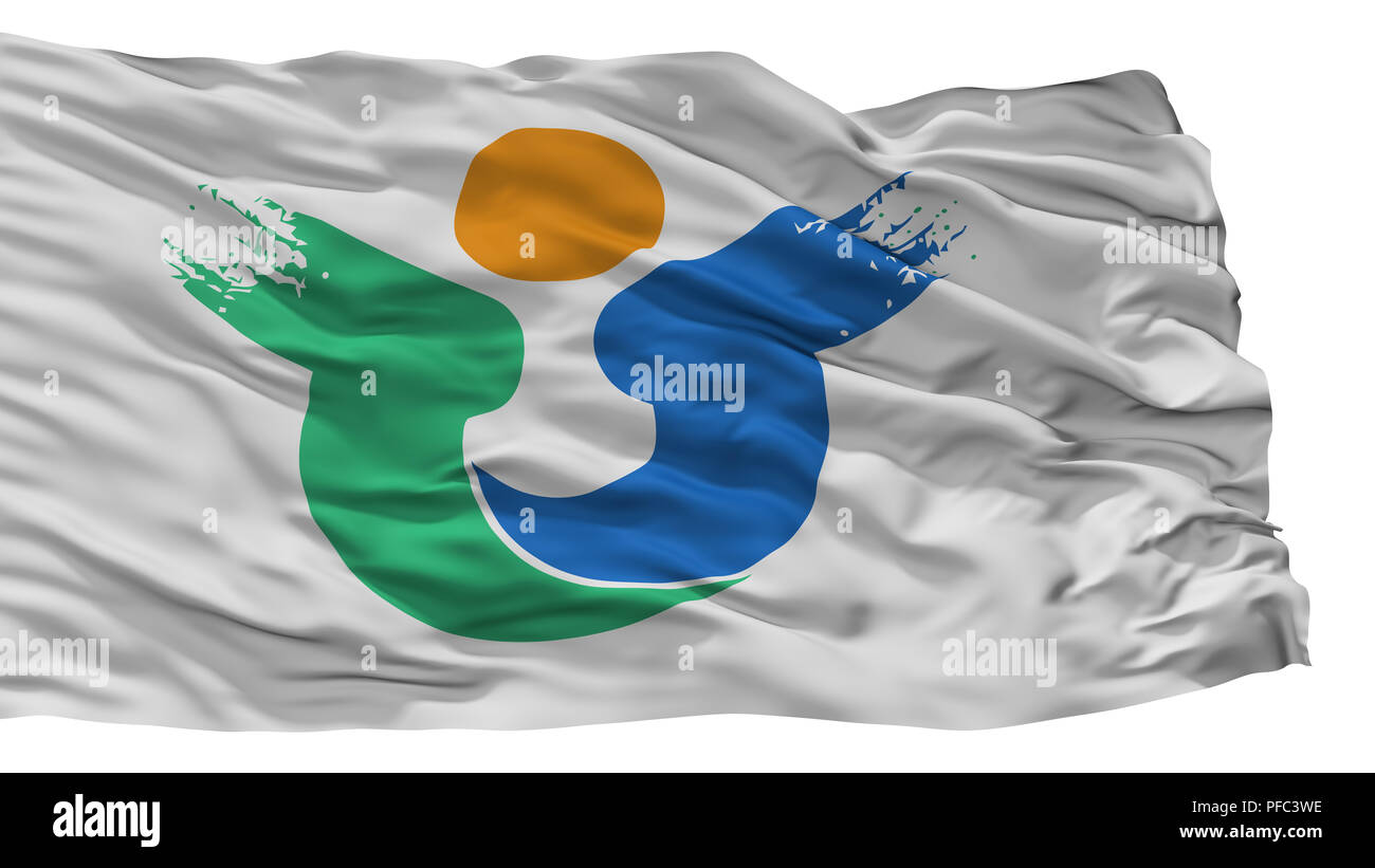 Hirado City Flag, Japan, Nagasaki Prefecture, Isolated On White ...