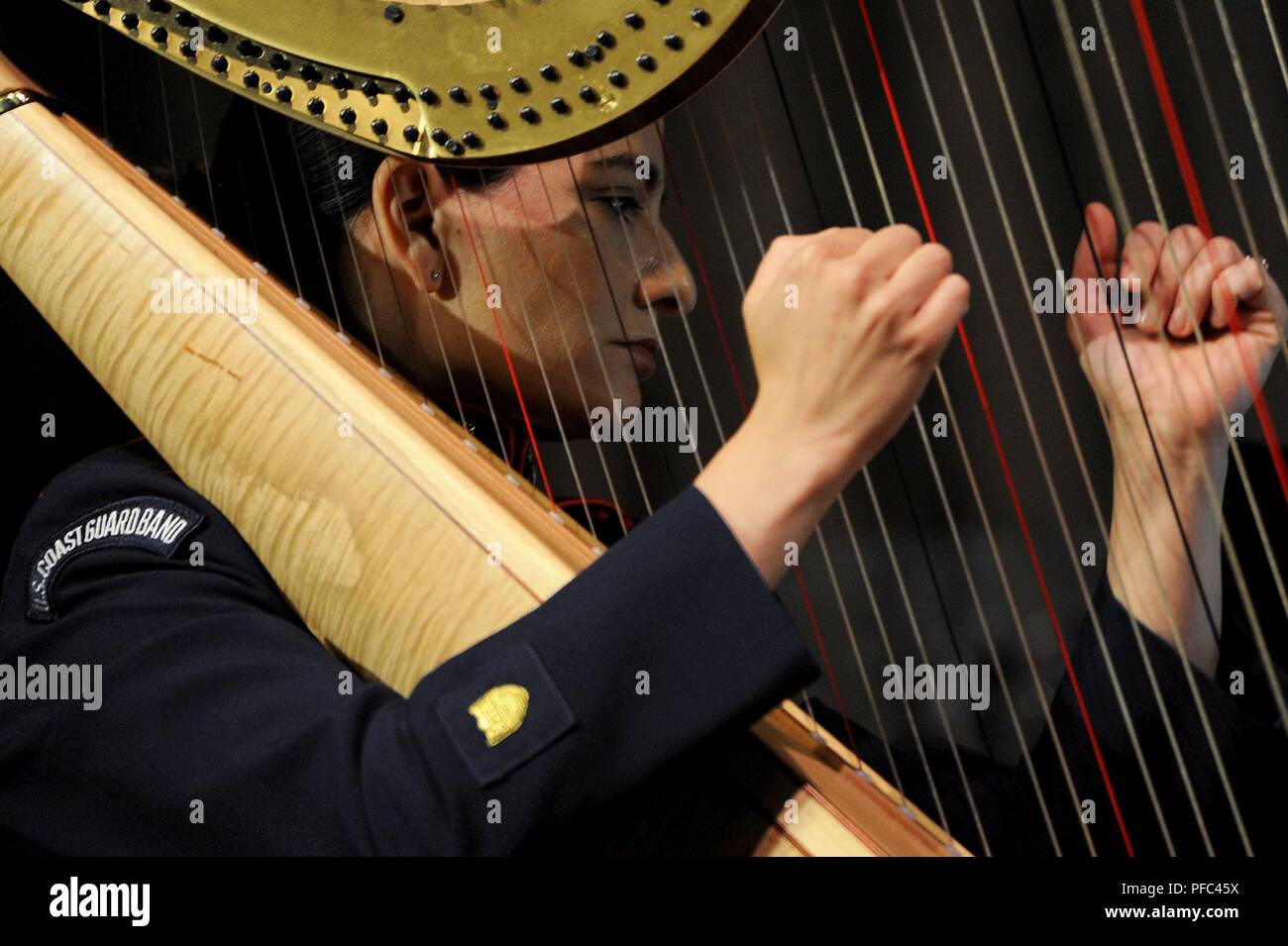 Coast Guard Chief Musician Megan Sesma from Las Vegas, Nevada, plays ...