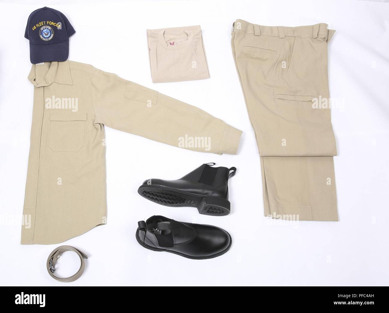 NORFOLK (June 7, 2018) A display of the khaki over khaki two-piece ...