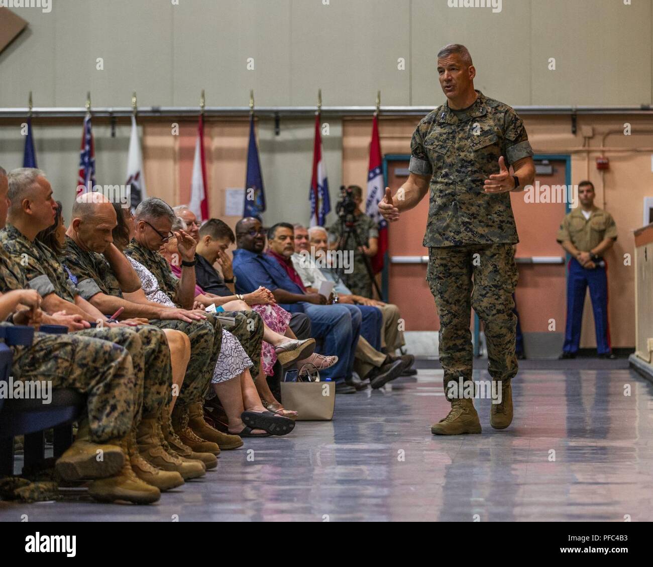 Maj. Gen. William F. Mullen III, off-going commanding general, Marine ...