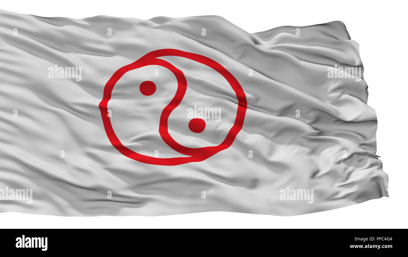 Isesaki City Flag, Japan, Gunma Prefecture, Isolated On White ...