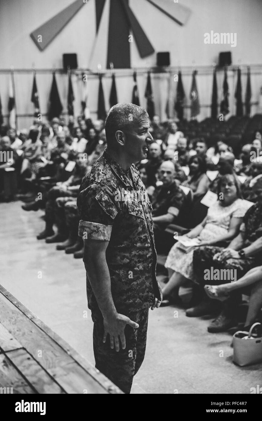Maj. Gen. William F. Mullen III, off-going commanding general, Marine ...