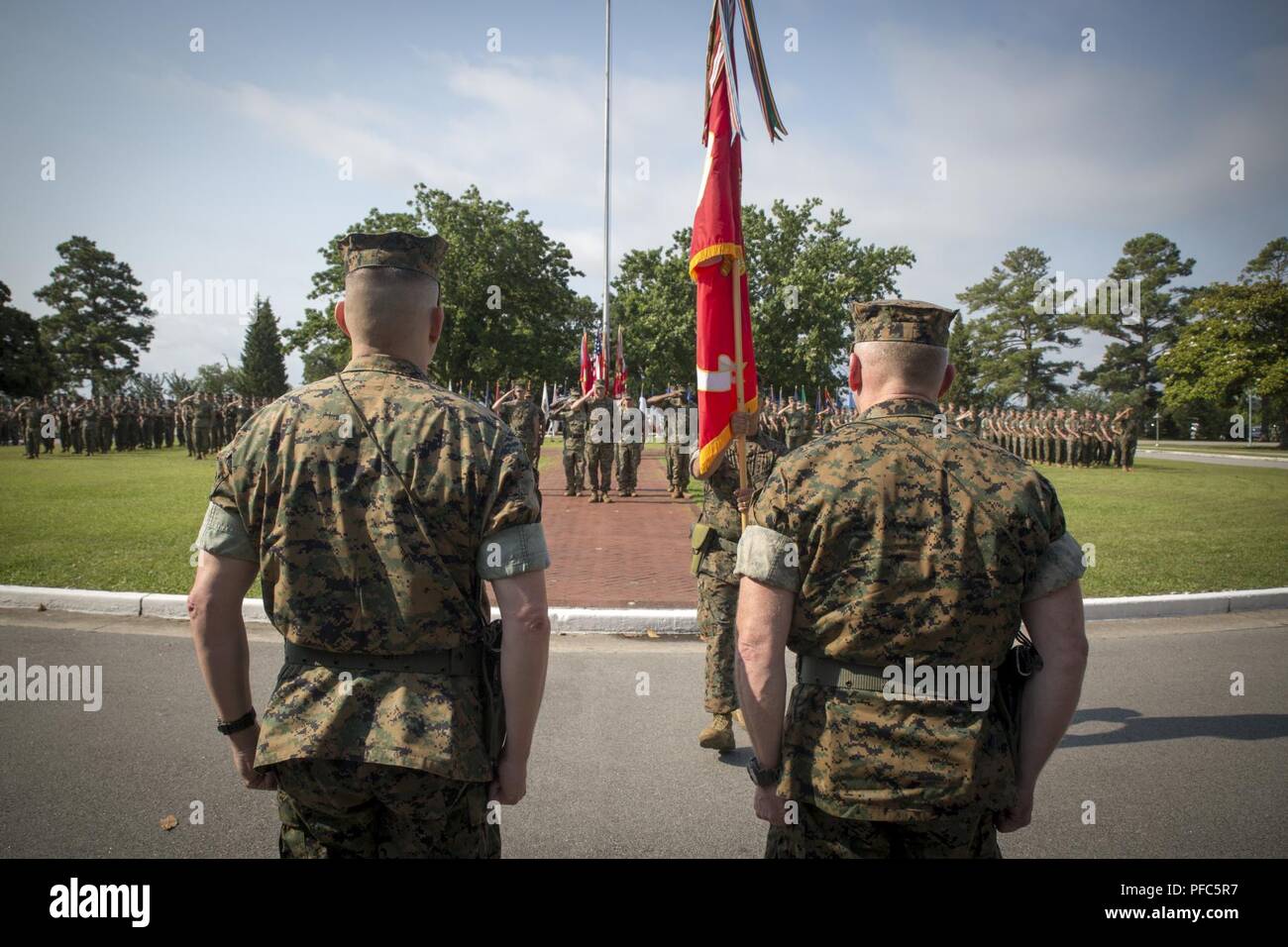 U.S. Marine Corps Sgt. Maj. Rene Salinas (center) with II Marine ...