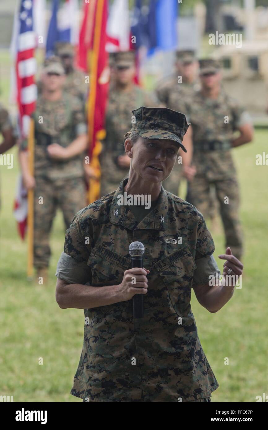 U.S. Marine Corps Col. Maura Hennigan, commanding officer, Combat ...