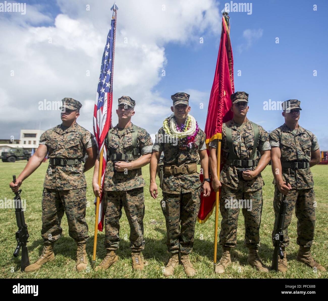 U.S. Marine Corps Lt. Col. Bolivar Pluas and U.S. Marines with the ...