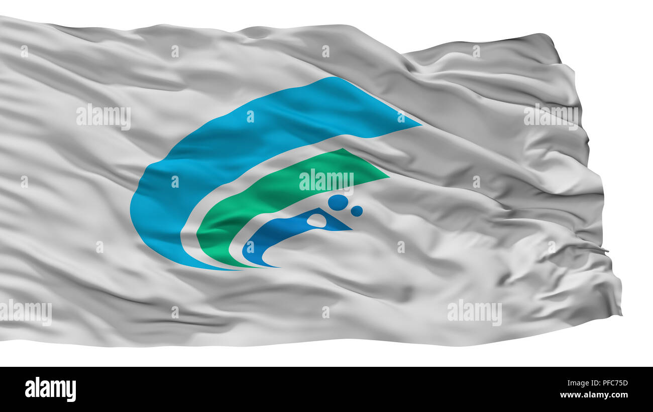 Mihara City Flag, Japan, Hiroshima Prefecture, Isolated On White ...