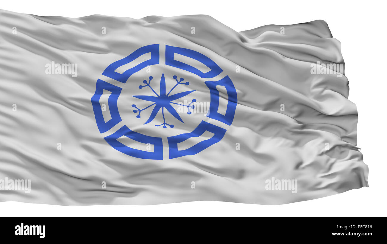 Muroran City Flag, Japan, Hokkaido Prefecture, Isolated On White ...