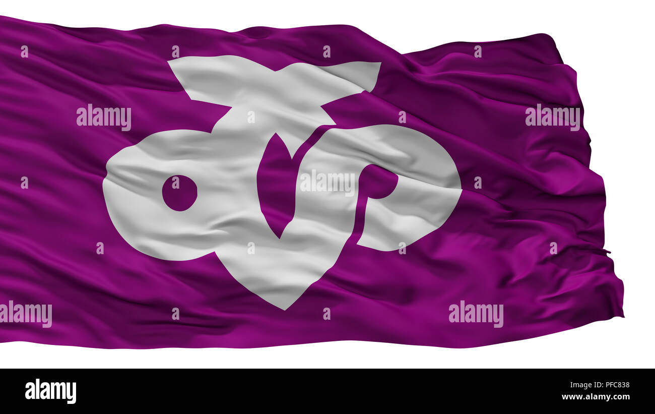 Mutsu City Flag, Japan, Aomori Prefecture, Isolated On White Background ...