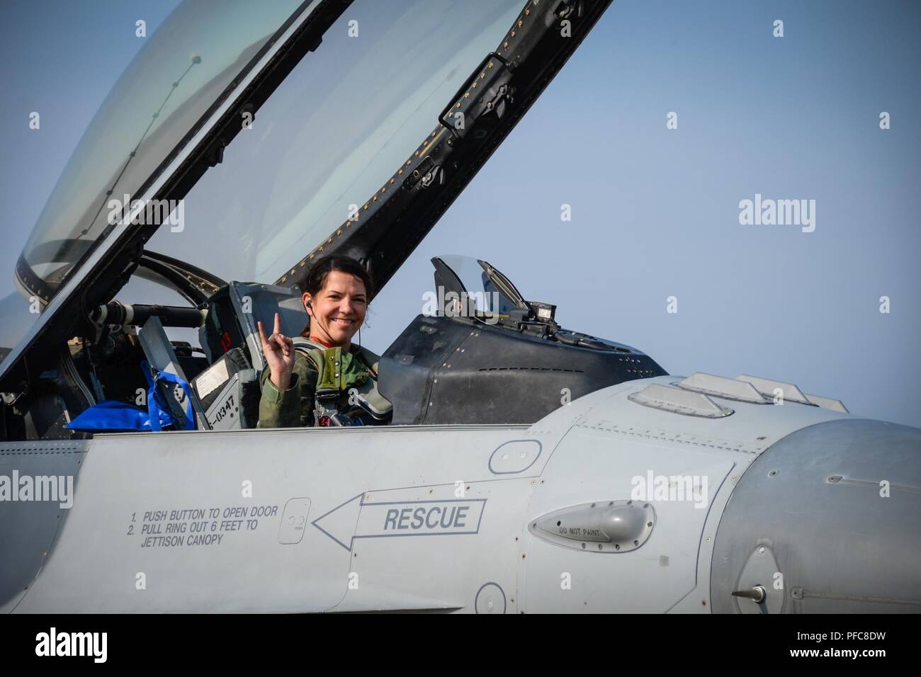 U.S. Air Force Capt. Janelle Baron, a fighter pilot with the 177th ...