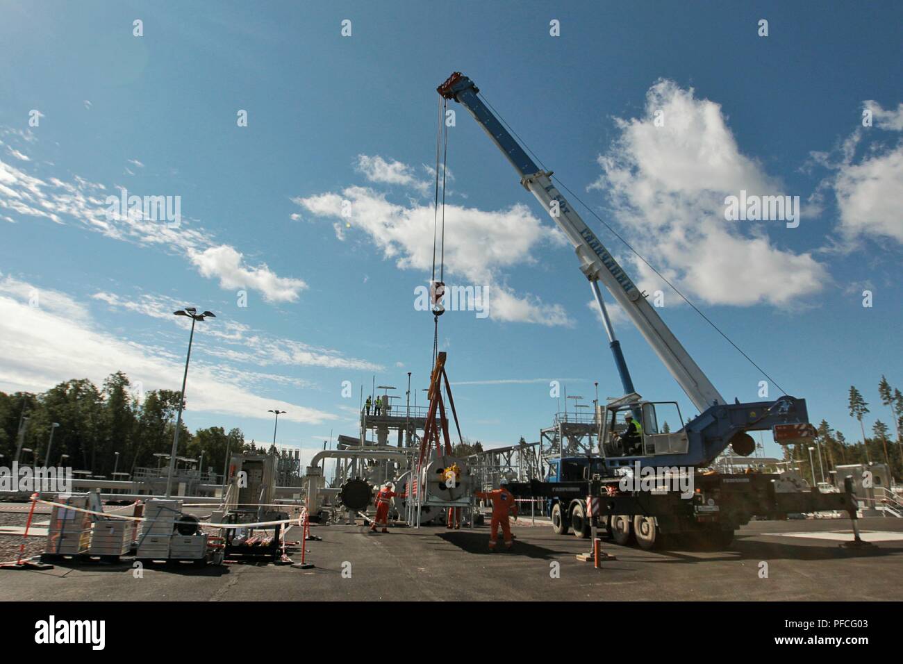Russia. 21st Aug, 2018. The inspection tool (PIG) is inserted into the ...