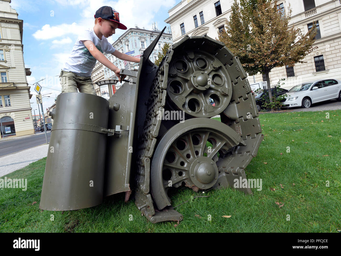 Prague, Czech Republic. 21st Aug, 2018. At the Kinski Square in Prague ...