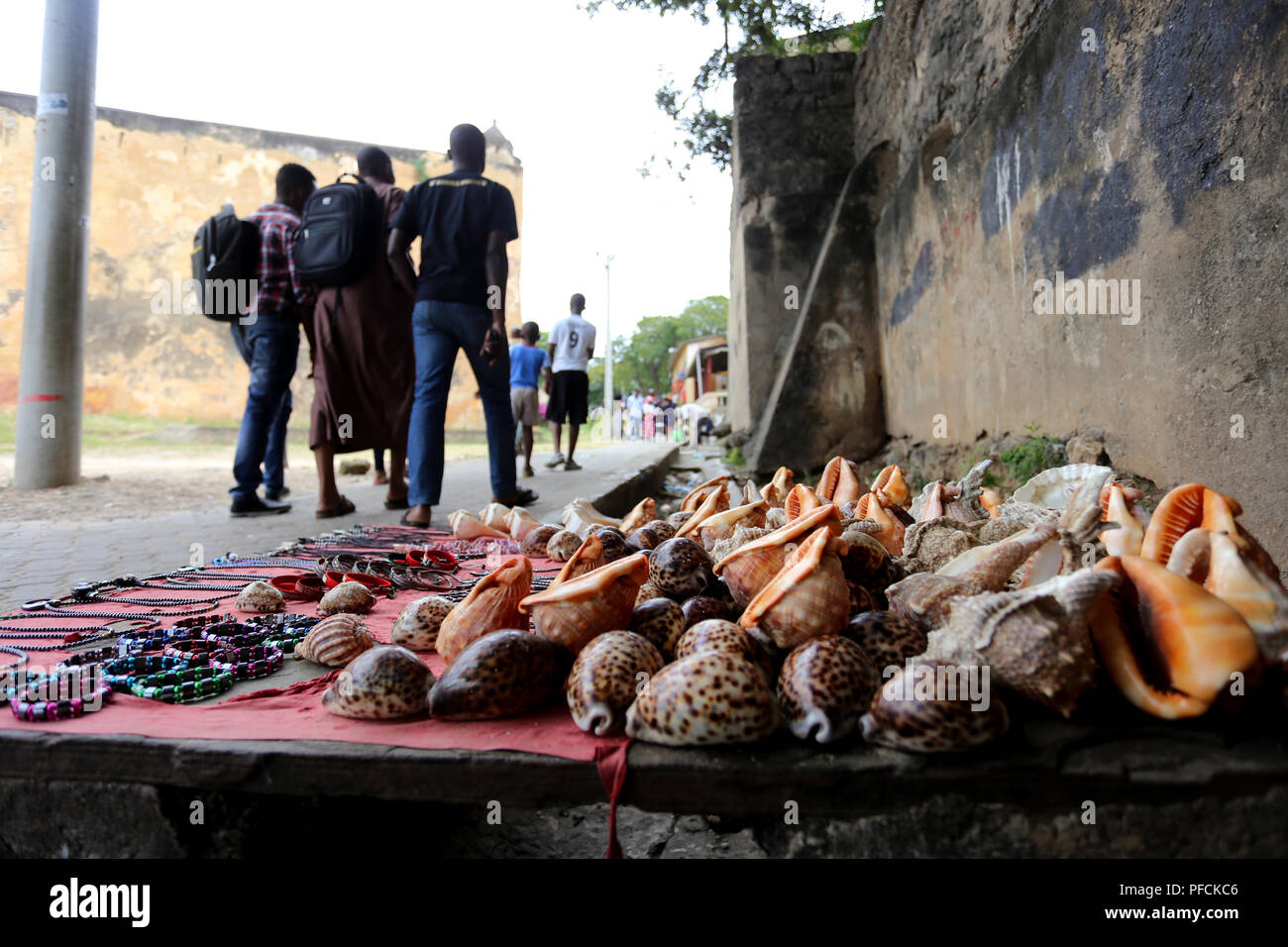Mombasa, Kenya. 18th Aug, 2018. Cowry shells seen on sale outside Fort ...