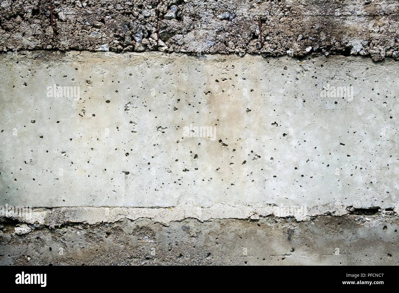 Layered concrete surface with gravel stones in the layers Stock Photo ...
