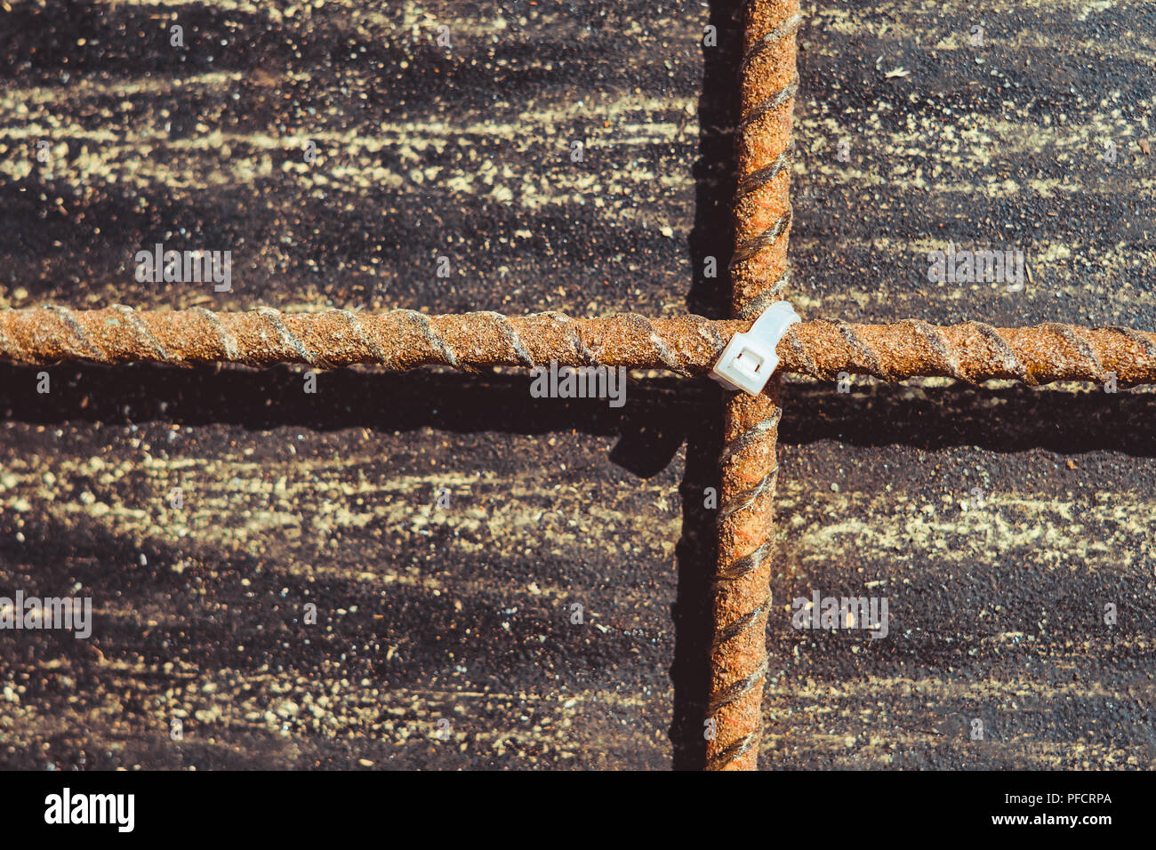 reinforcement in the Foundation prepared for pouring concrete Stock ...