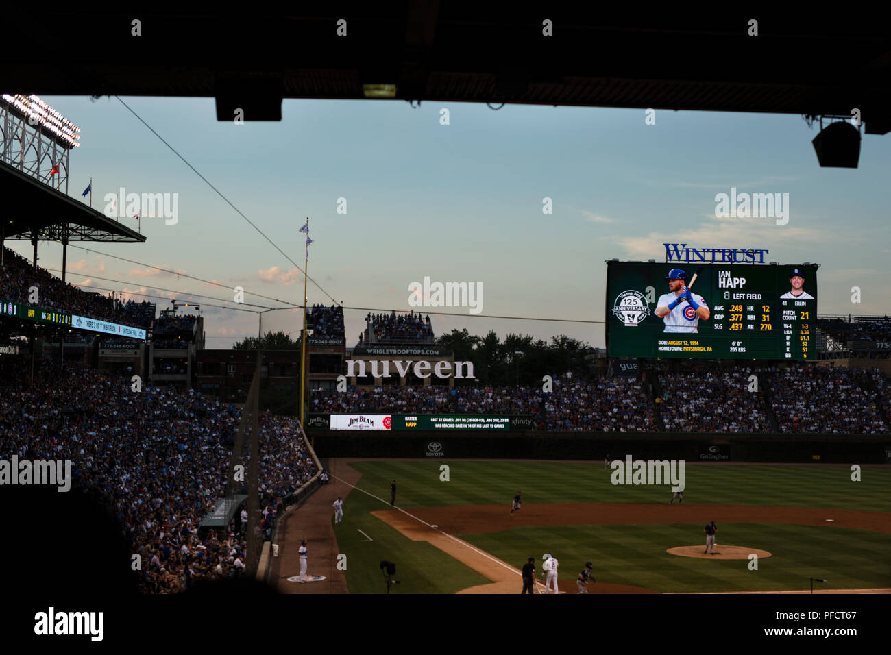 Looking into right field at Wrigley Field in Chicago, Illinois, home of ...