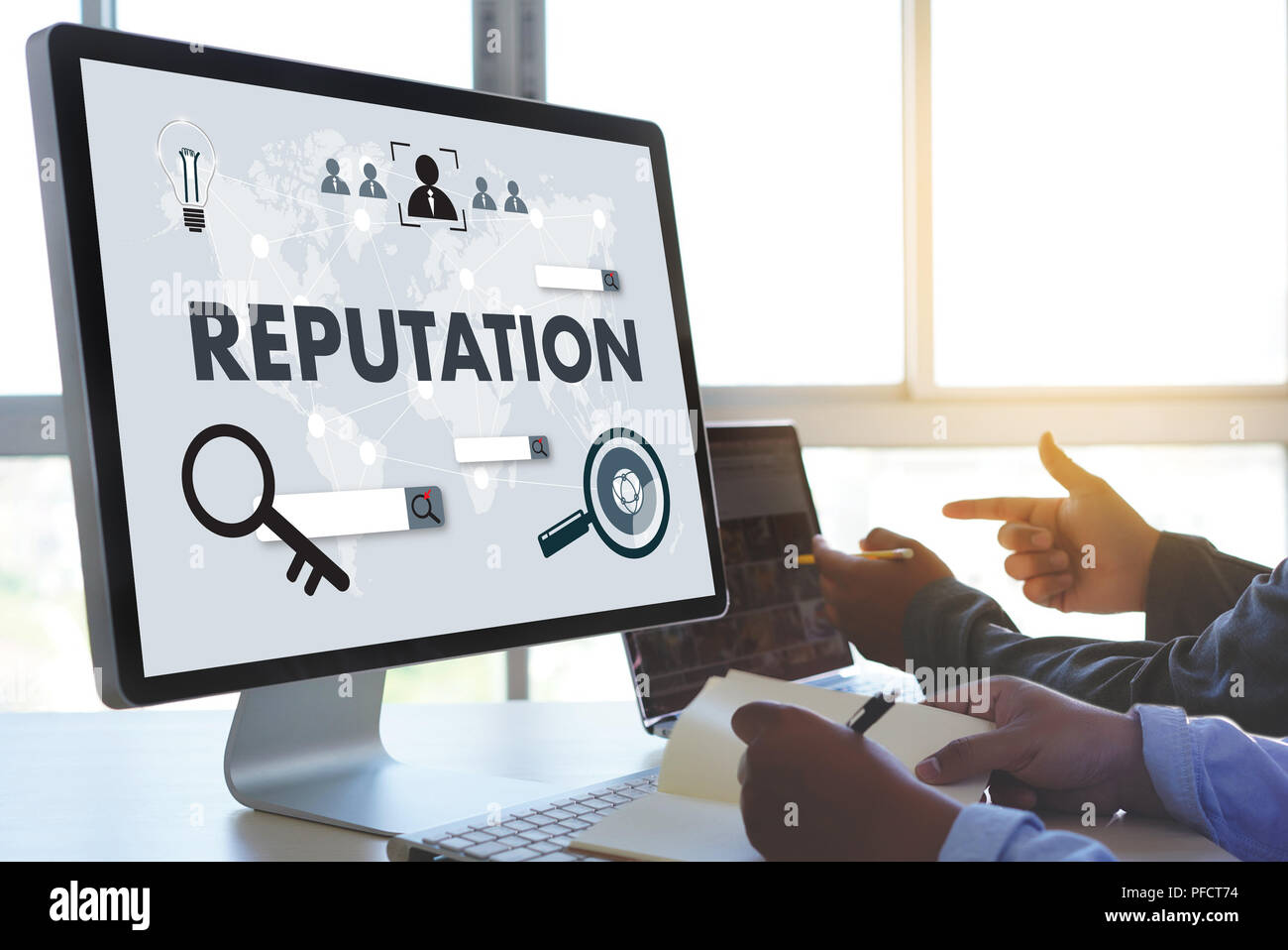 REPUTATION Popular Ranking Honor Reputation management Branding Concept ...