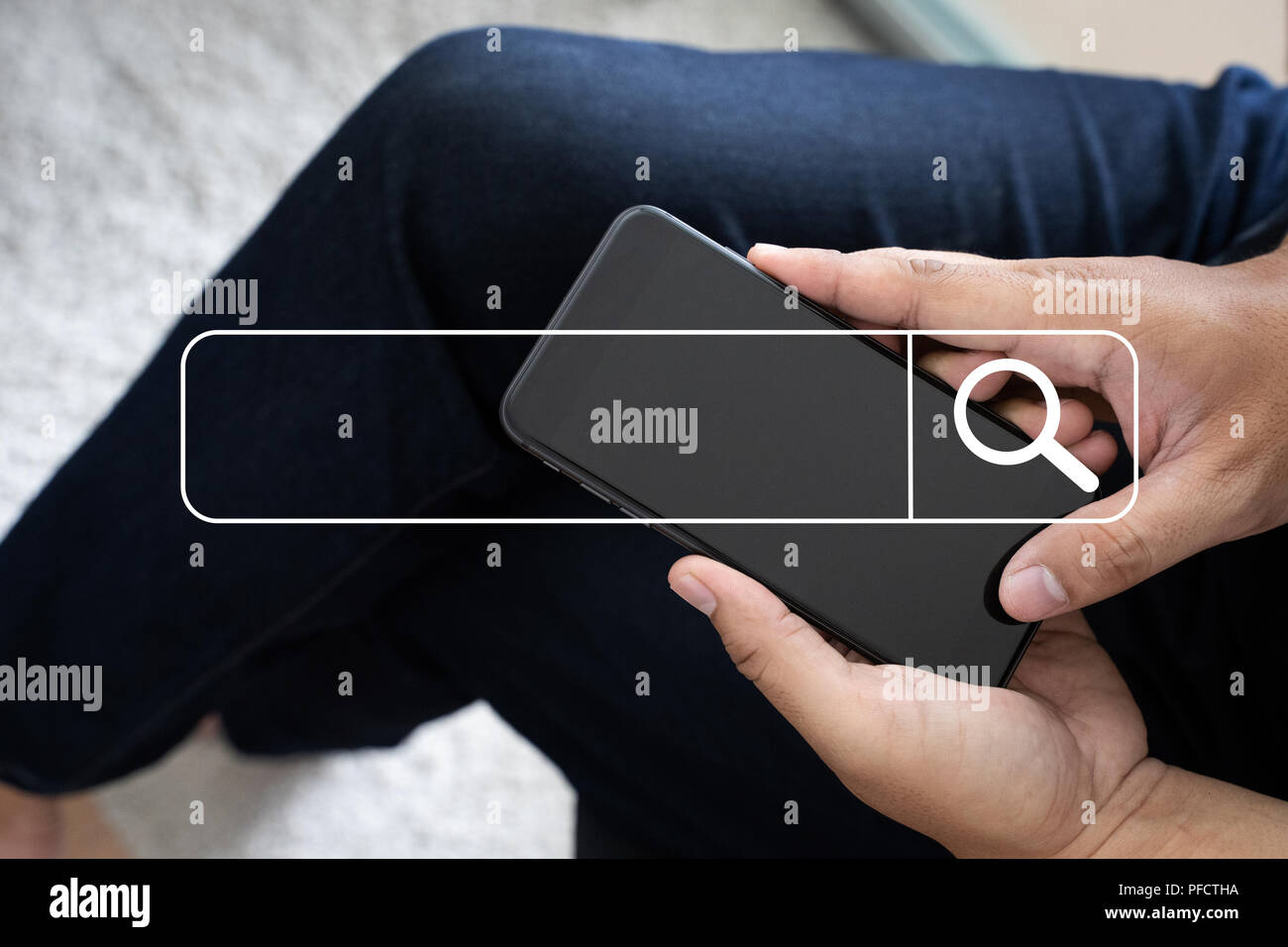 businessman using Searching Browsing Internet internet of things (IoT ...