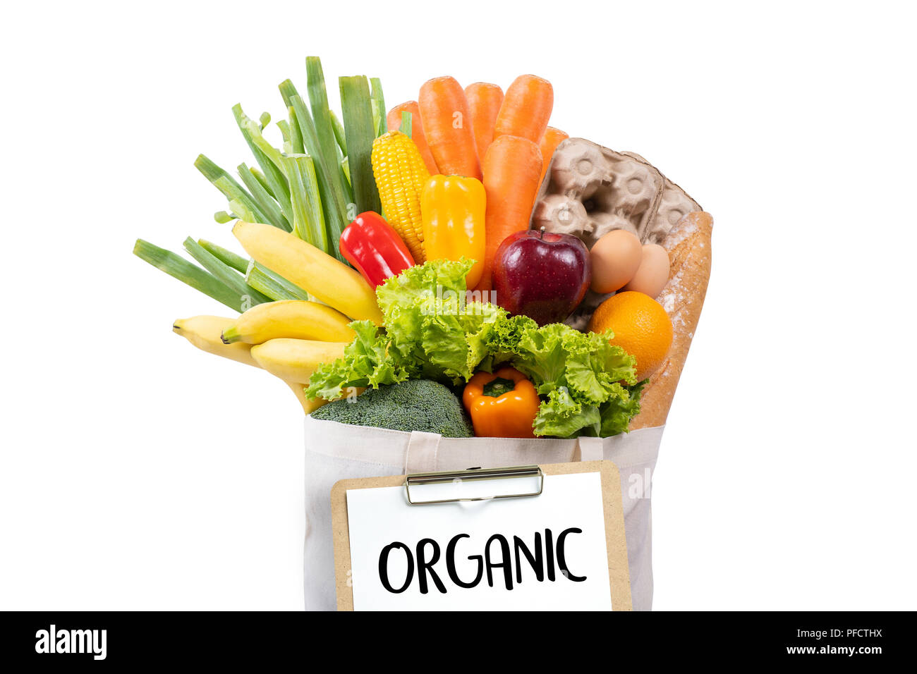 Organic grocery shopping fruits and vegetables Healthy Delicious Stock ...