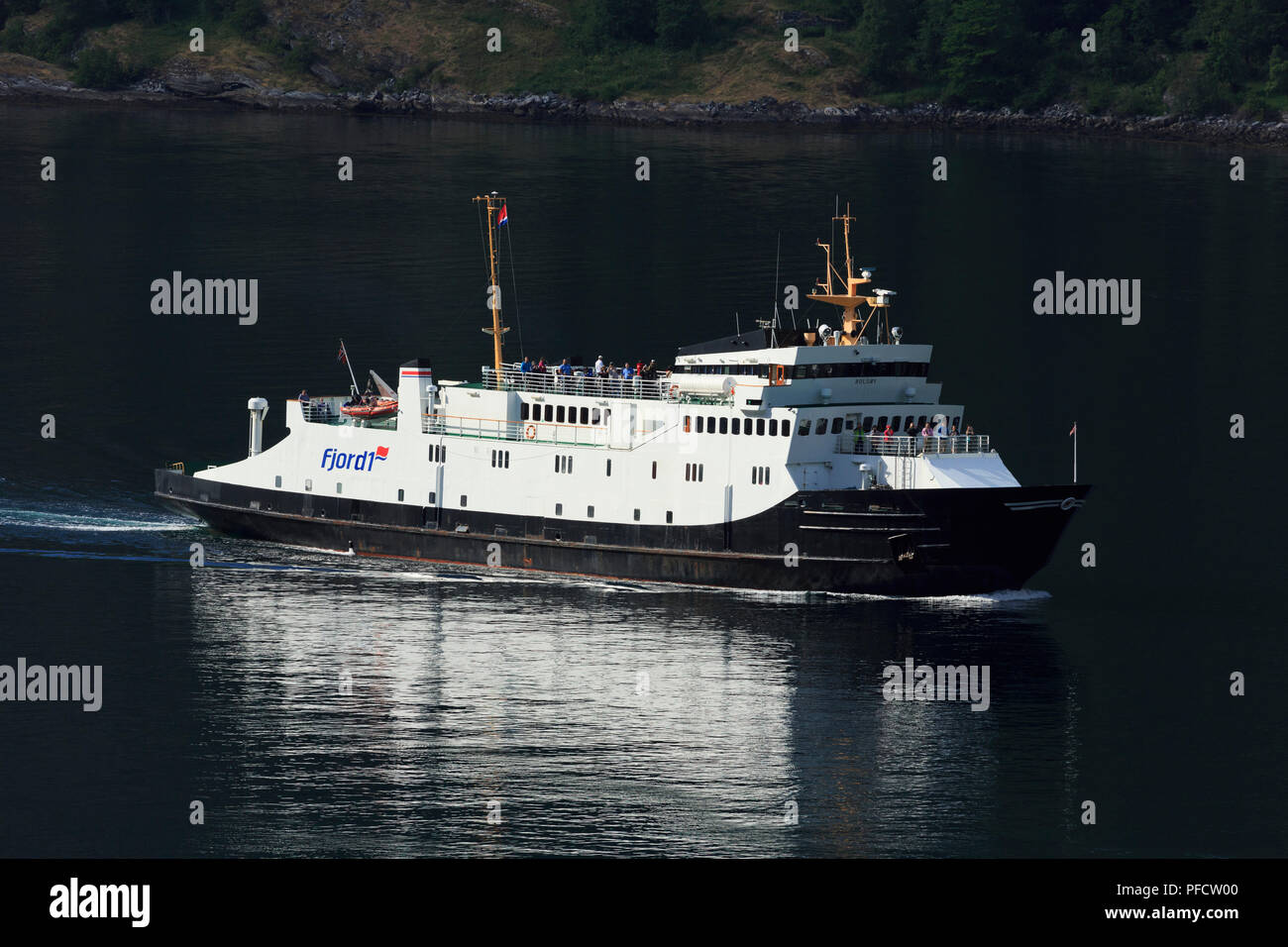 Ferry in Geirangerfjord, More og Romsdal County, Norway Stock Photo - Alamy