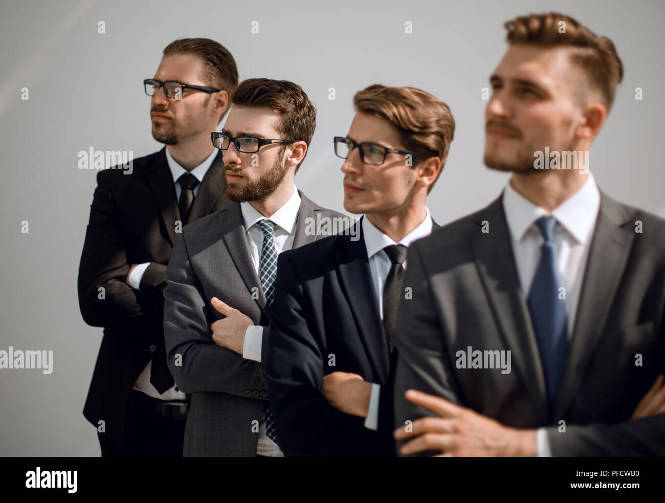 group of serious business people standing in a row Stock Photo - Alamy