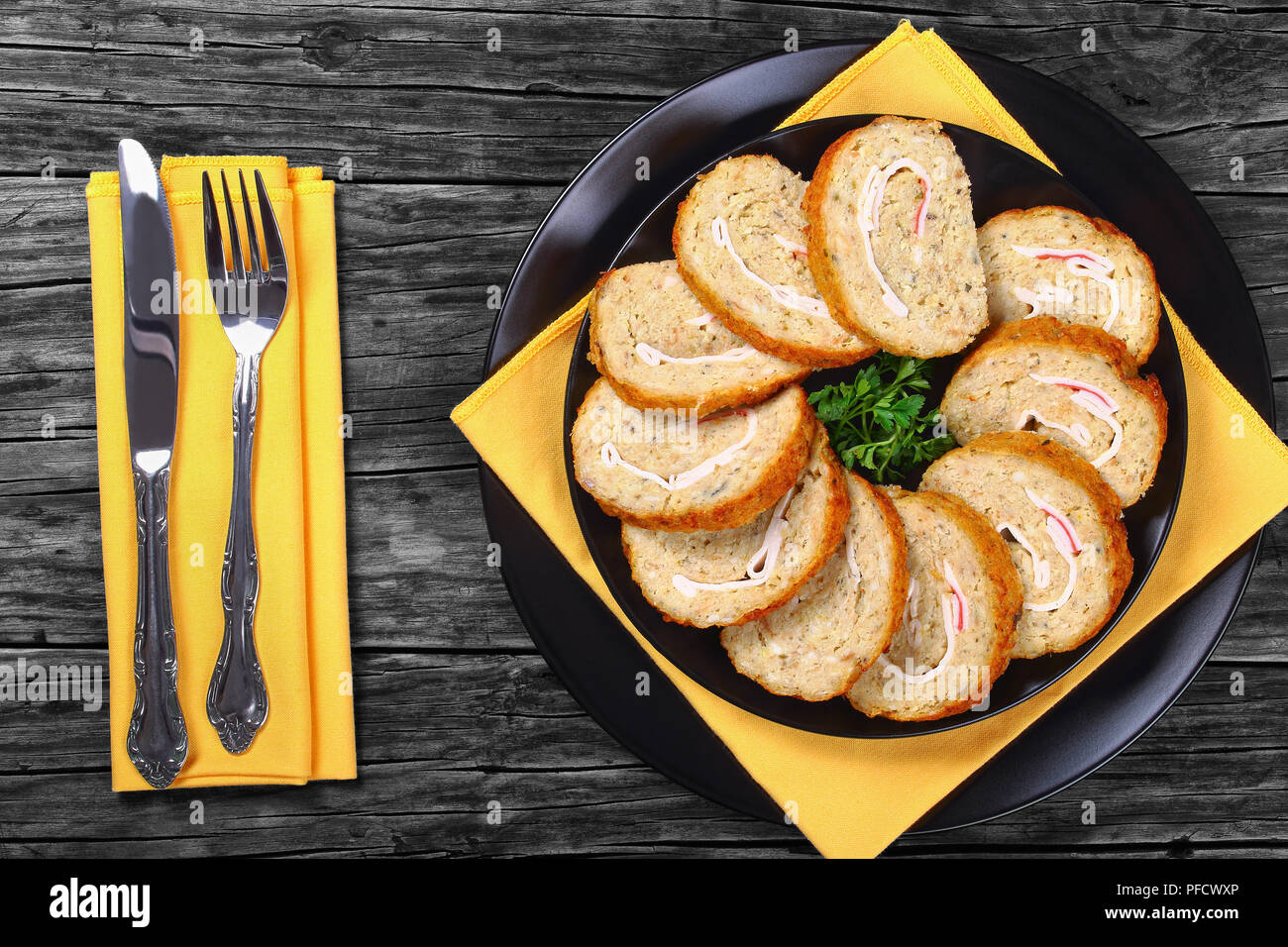 delicious healthy baked in oven Gefilte minced white fish fillets roll ...