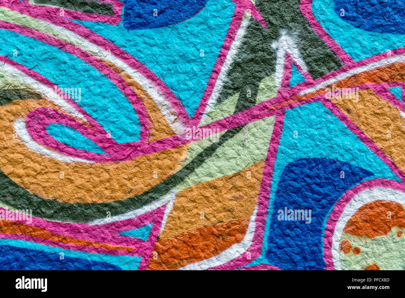 Street art. Colorful graffiti on the wall. Detail of a graffiti Stock ...