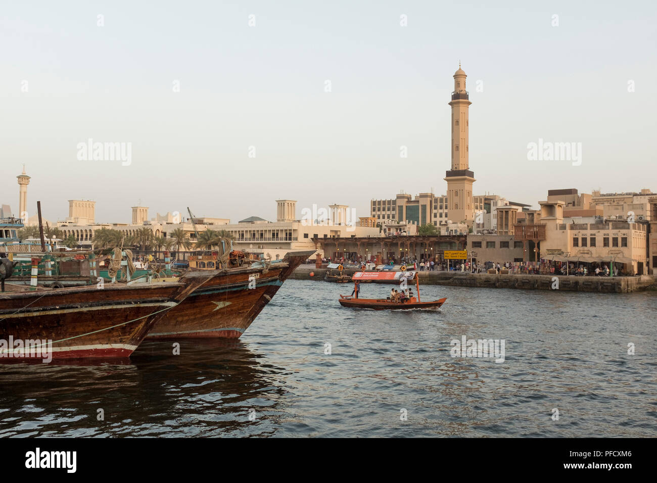 Traditional abra water taxis on Dubai Creek, UAE Stock Photo - Alamy