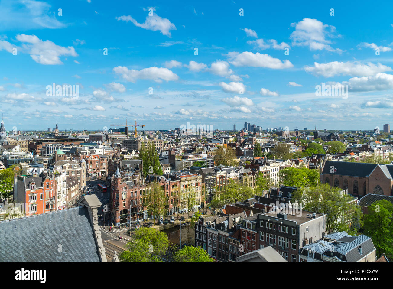 View of Amsterdam with a blue sky, Netherlands Stock Photo - Alamy