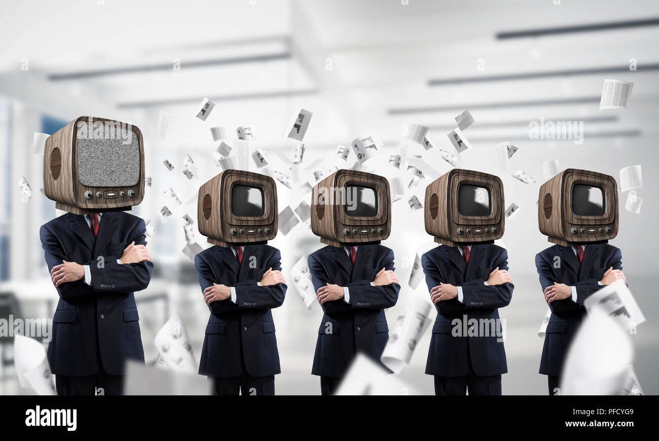 Television addiction of business people Stock Photo - Alamy