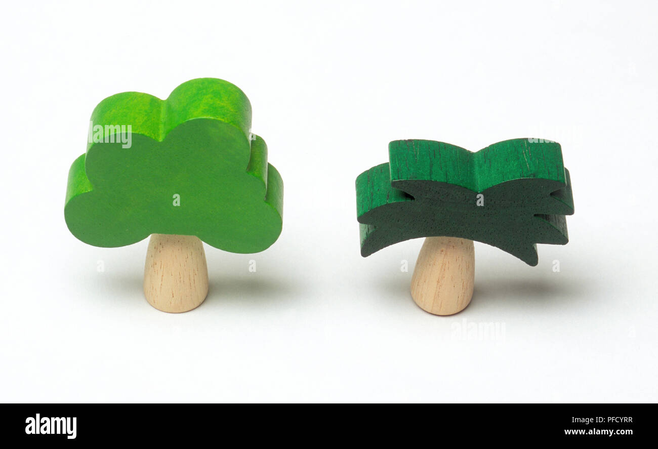 Wooden models of trees Stock Photo - Alamy