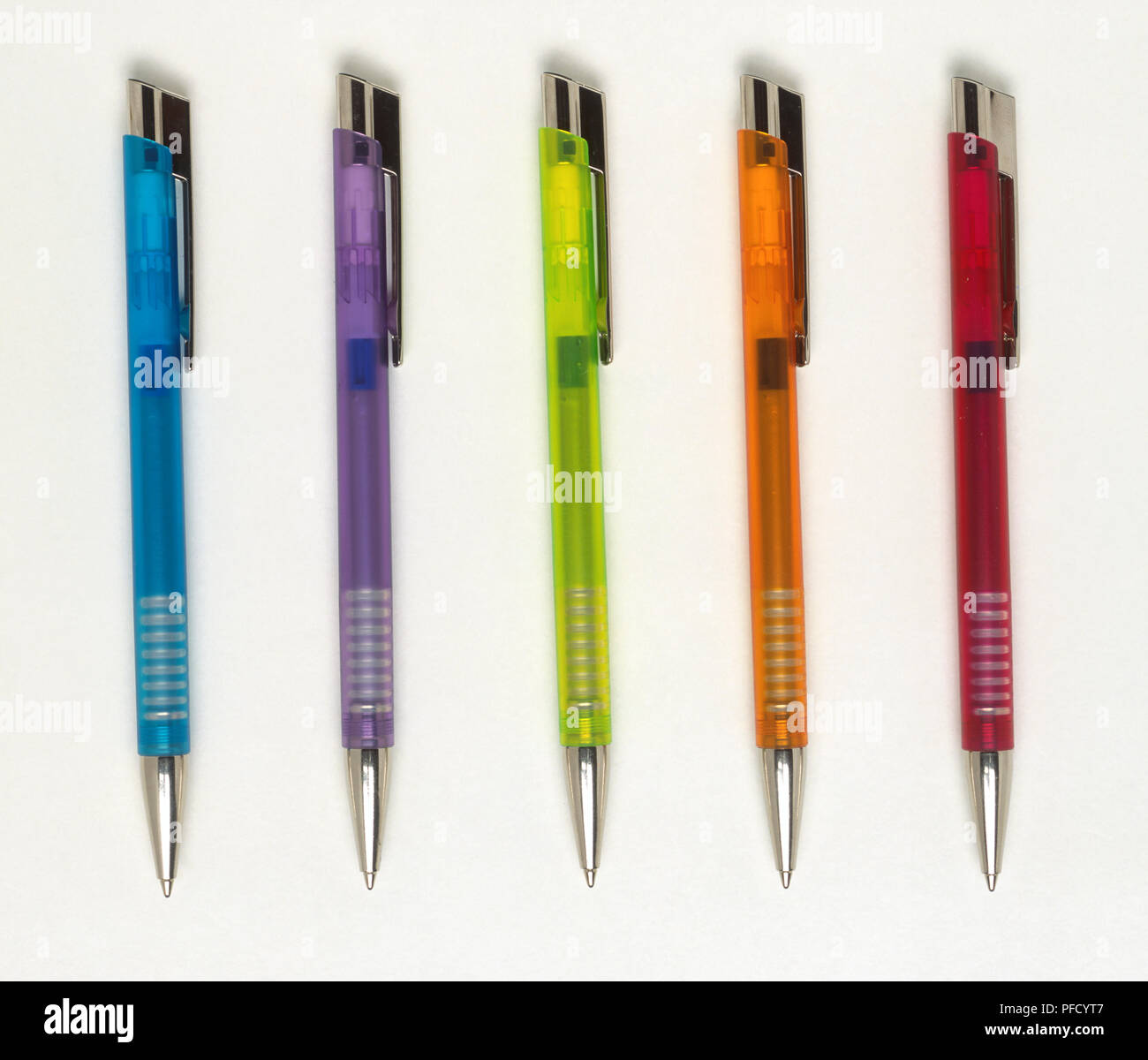 Coloured writing pens Stock Photo - Alamy